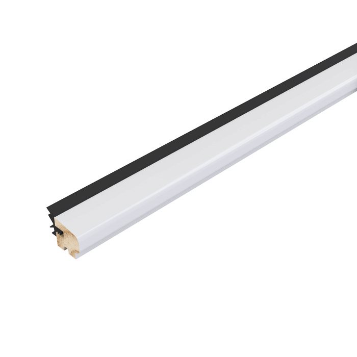 Hvite glassstrimler for montering av EPDM Gummi. De er malt i fargen ...